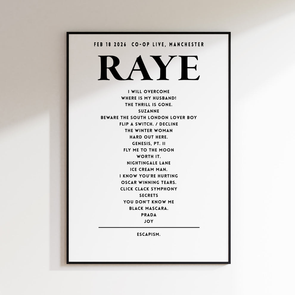 RAYE - February 18th 2026 at Co-op Live, Manchester, England - Custom ...