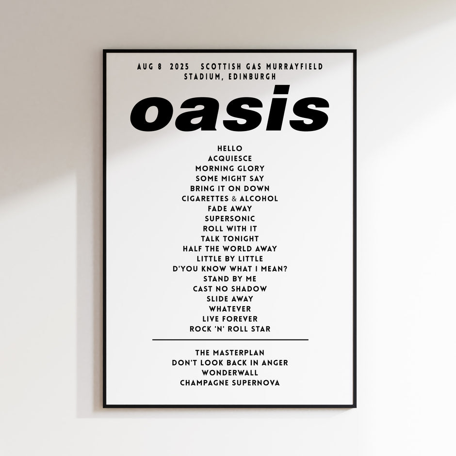 Oasis Posters – Iconic Album Covers & Live Setlist Wall Art for Music ...