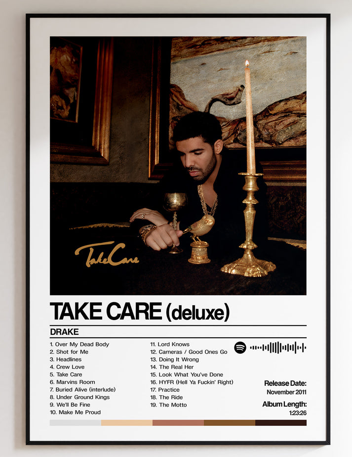 Drake - Take Care | Custom Album Artwork Print | Unique Poster Wall Art ...