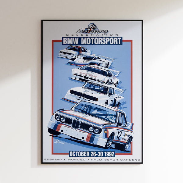 BMW Motorsport Retro Poster - Luxury Car Posters: Exclusive Art Prints ...